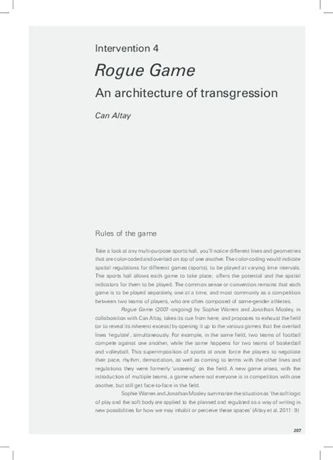 Pdf Rogue Game An Architecture Of Transgression” In Lrice And D