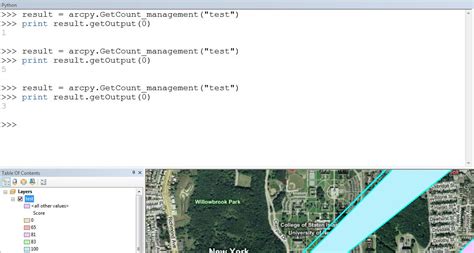 nygeog python code get count of features in feature class