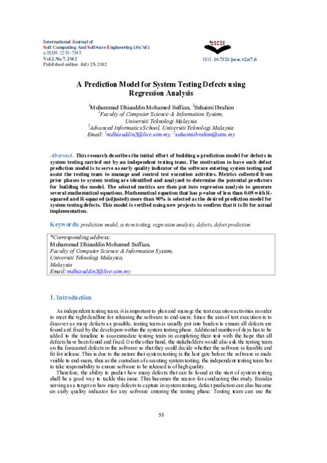 Pdf A Prediction Model For System Testing Defects Using Regression