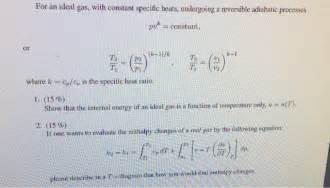 solved for an ideal gas with constant specific heats