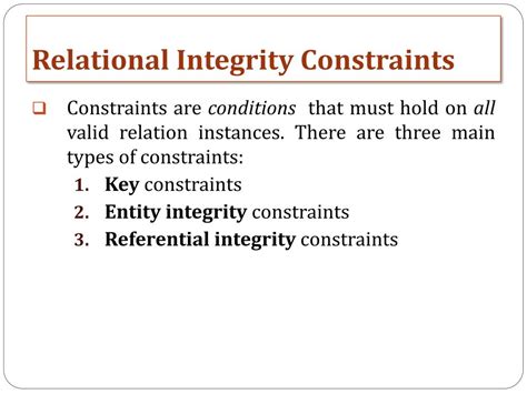 ppt the relational data model and relational database constraints