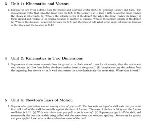 Solved 3 Unit 1 Kinematics And Vectors Suppose We Are