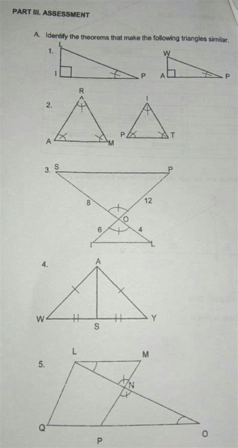 solved part iii assessment a identify the theorems that make the