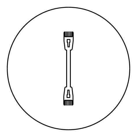 Patch Cable Path Cord Ethernet Technology Rj45 Net Concept Icon In Circle Round Black Color
