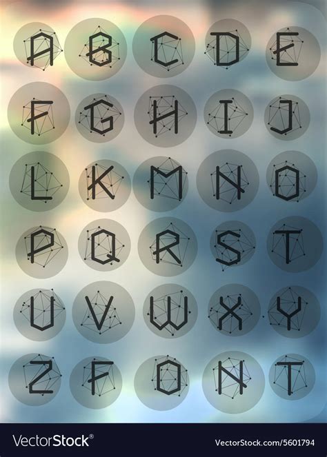 Polygonal Geometric Font Royalty Free Vector Image