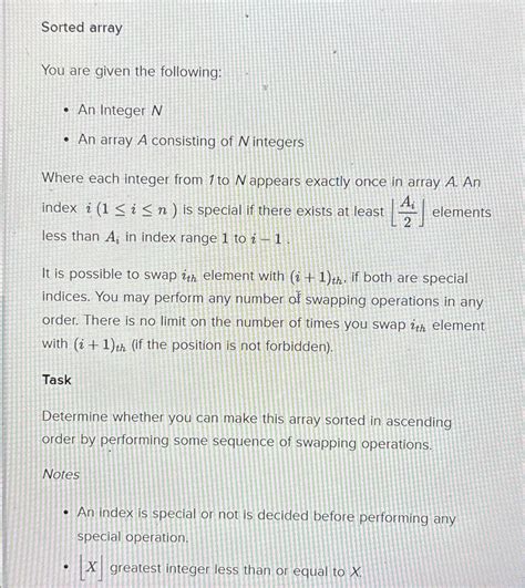 solved sorted arrayyou are given the following an integer