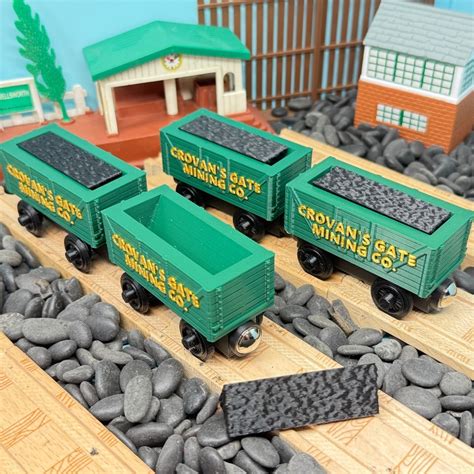 Wooden Railway Four Crovans Mining Trains Custom Made For Thomas Train