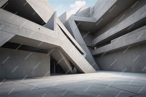 Premium Ai Image Abstract Geometric Concrete Architecture Background