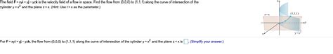 Solved The Field F Xyi Yj Yzk Is The Velocity Field Of