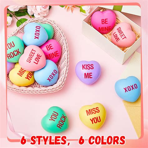 Libima 60 Pcs Valentines Day Heart Stress Balls Bulk