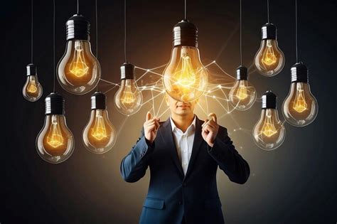 Premium Photo Businessman Holding Light Bulb And New Ideas Of Business With Innovative
