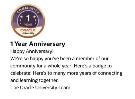 Oraclecommunity Oneyearanniversary Milestone Oracle Oraclelearningcommunity Oracleapex