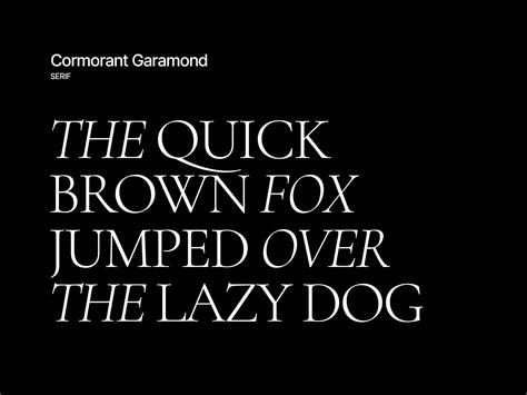 Typeface Cormorant Garamond Aards