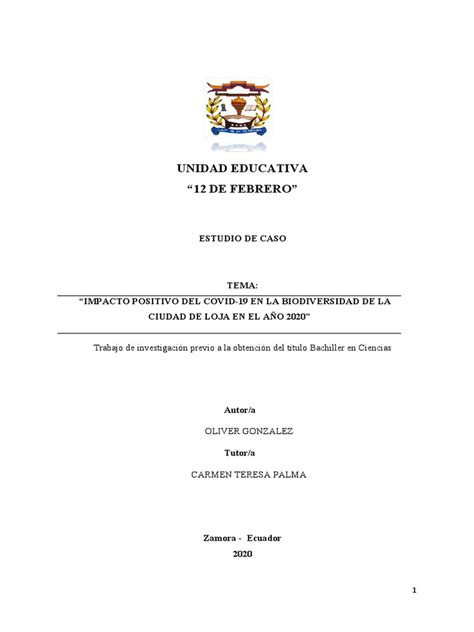 Proyecto De Grado Oliver Gonzalez Pdf Biodiversidad Especialidades Medicas