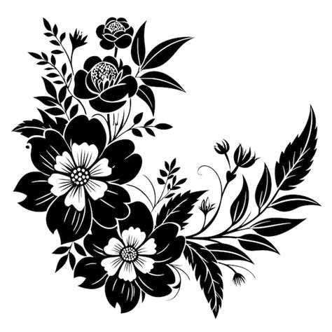 Floral Corner Leaves Silhouette Vector Premium Ai Generated Vector