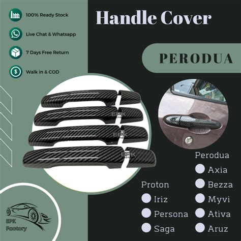 Perodua Door Handle Cover Proton Door Handle Cover Bezza Axia Myvi Persona Iriz Saga Carbon