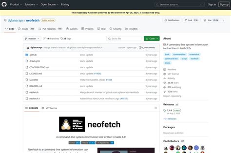 Neofetch Foi Oficialmente Descontinuado