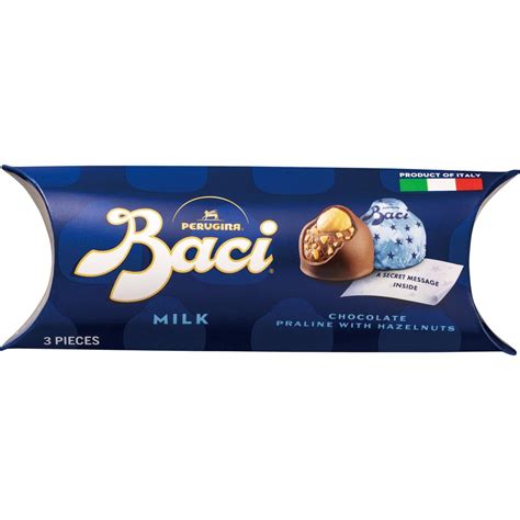 Baci Milk Chocolate Box Of 3 Individually Wrapped Made In Italy T