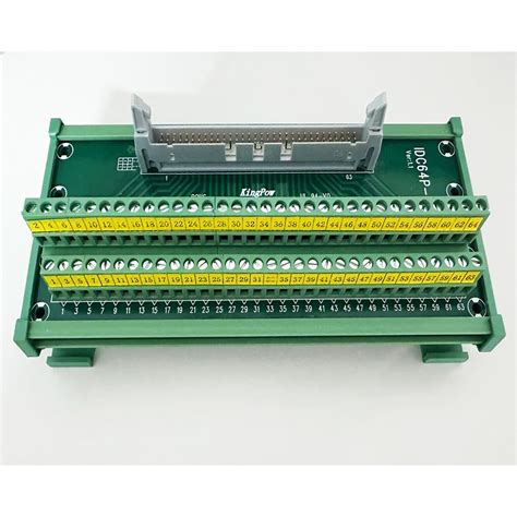 1pc Idc64p Idc 64 Pin Male Terminal Block Breakout Plc Relay Terminals Din Rail Mounting Adapter
