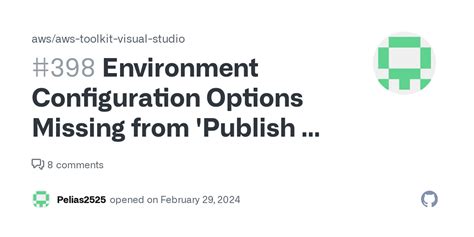 Environment Configuration Options Missing From Publish To Aws For Elastic Beanstalk · Issue