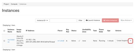 Instances Openstack User Documentation