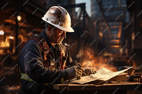 Premium Ai Image Construction Worker Wearing Safety Harness And Safety Line Working On