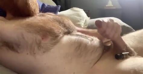 Ginger Bear Cums While In Bed