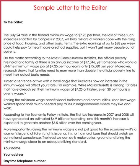 Letter To The Editor Templates Samples Formats