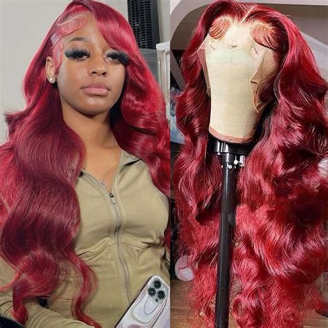 Miear 99j Burgundy Lace Front Wigs Human Hair 99j 13x4