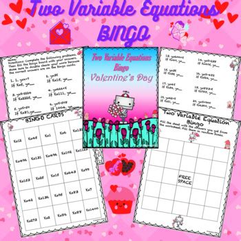 Linear Equations With Two Variables Bingo Valentine S Day Th Th Math