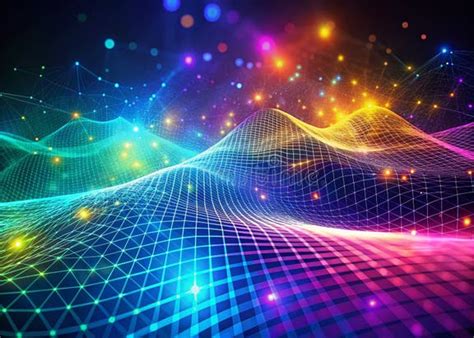 Dynamic Data Visualization Exploring Abstract Wavy Color Grids In Virtual Space For Advanced
