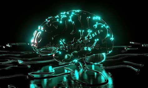 Futuristic Neon Brain Illustration Representing Artificial Intelligence and Neural Networks in a ...