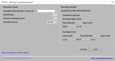 how to evaluate an attribute sample with ada audit data analytics corp