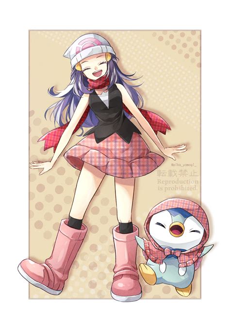 Dawn And Piplup Pokemon And More Drawn By Yomogi Black Elf Danbooru
