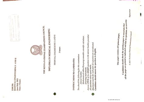 DME KNEC Question Bank Past Papers For Biomedical Engineering Studocu