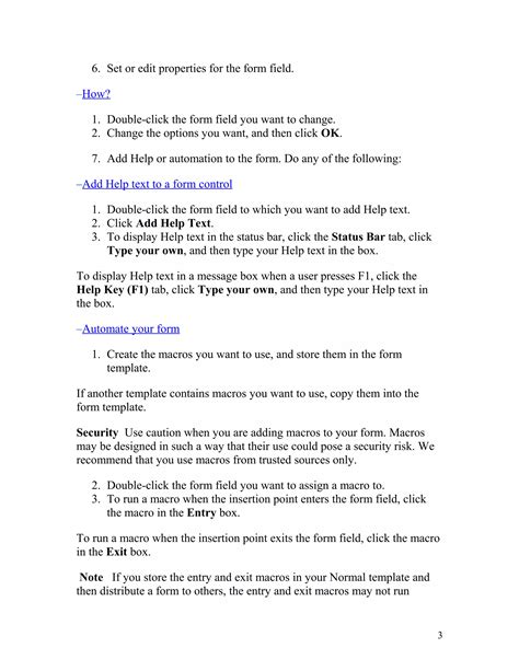 Creating Forms Word 2003 DOC