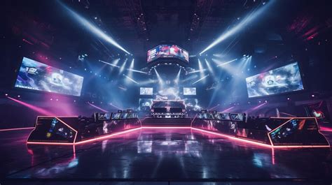 Premium Photo An Esports Tournament Setup With A Large Background