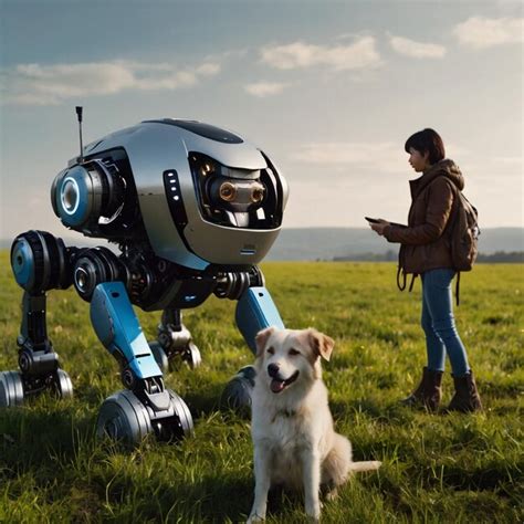 Robot Exploring The Outdoors Premium Ai Generated Image