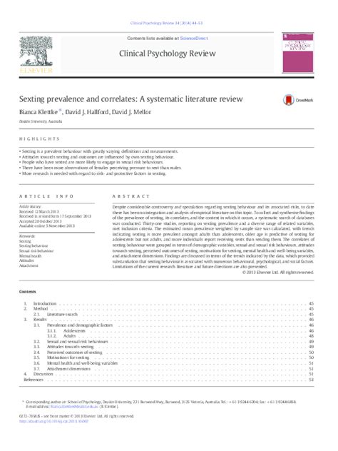 Pdf Sexting Prevalence And Correlates A Systematic Literature Review