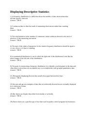DESCRIPTIVE STATISTICS PRACTICE EXAM STUDY GUIDE Doc Displaying Descriptive Statistics