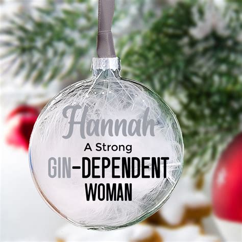 Gin Dependent Woman Glass Bauble Ellie Charles