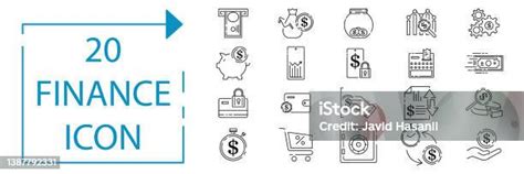 간단한 돈 관련 벡터 라인 아이콘 집합입니다 지갑 Atm 돈 묶음 동전과 손 등의 아이콘이 포함되어 있습니다 편집 가능한 스트로크 금융 또는 경제 미국 화폐 단위에 대한