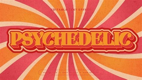 Premium Vector Editable Text Effect Orange Psychedelic Text