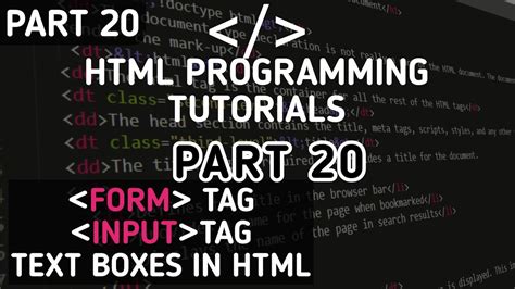 HTML Coding Tutorials Part Form Tag Input Tag Text Boxes In HTML YouTube