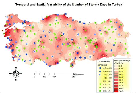 Temporal And Spatial Variability Of The Number Of Stormy Days In Turkey Download Scientific