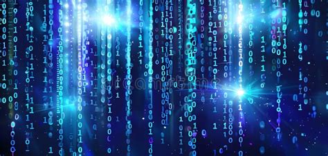 Abstract Animation Of Binary Code Cascading Down Like Digital Rain Stock Illustration