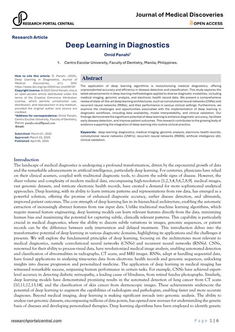 Pdf Deep Learning In Diagnostics