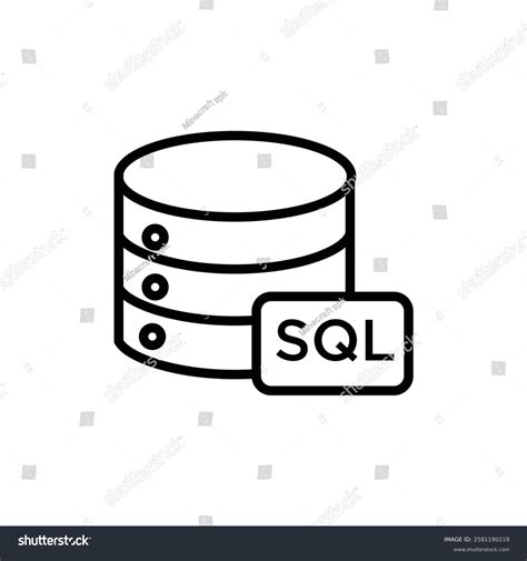 Sql Server Icon Thin Line Art Stock Vector Royalty Free 2581190219 Shutterstock