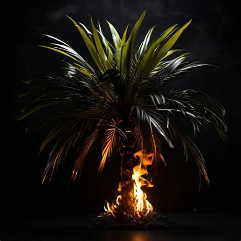 Premium Photo A Palm Tree With Only Have Five5 Branches And Five