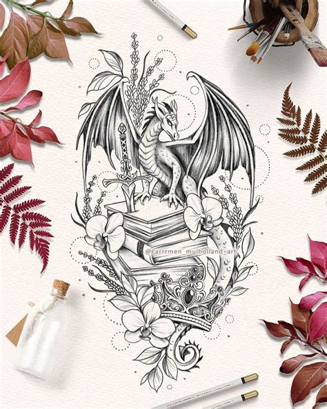 Dragon Tattoo Books Fantasy Dragon Tattoo Designs Tattoo Of Books